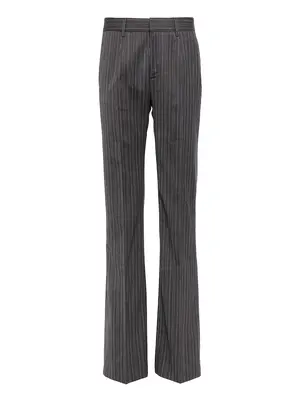 Alessandra Rich Pinstriped Straight Pants - Grey