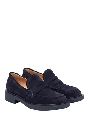 GIANVITO ROSSI Harris Suede Loafers - Blue