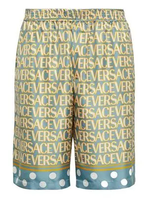 Versace Allover Silk Shorts - Multicoloured