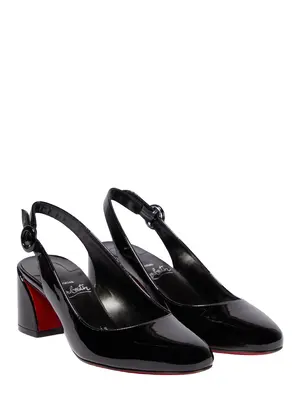 CHRISTIAN LOUBOUTIN Patent Leather Slingback Pumps - Black