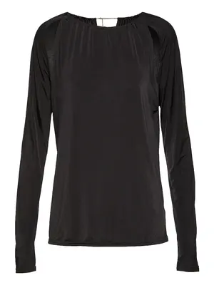 Victoria Beckham Cutout Ruched Top - Black