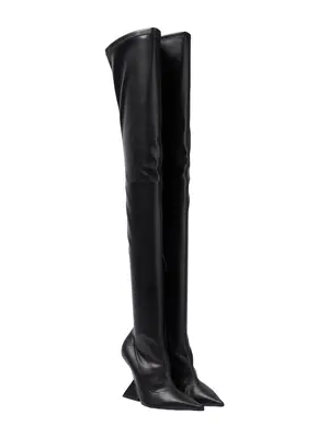 Attico Cheope Over-the-knee Leather Boots - Black