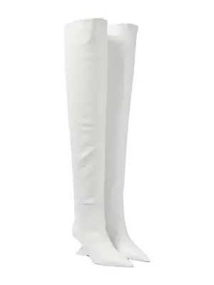 Attico Cheope Over-the-knee Leather Boots - White