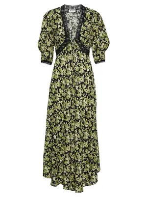 Rixo Amina Lace-trimmed Midi Dress - Multicoloured
