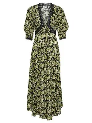 Rixo Amina Lace-trimmed Midi Dress - Multicoloured