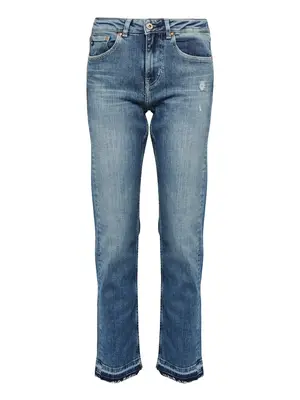 Ag Girlfriend Mid-rise Straight Jeans - Blue