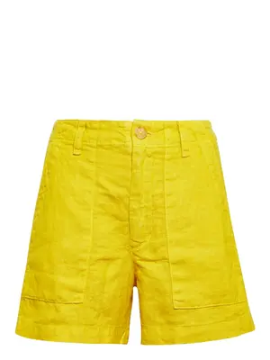 Velvet By Graham & Spencer Fallon Linen Shorts - Yellow
