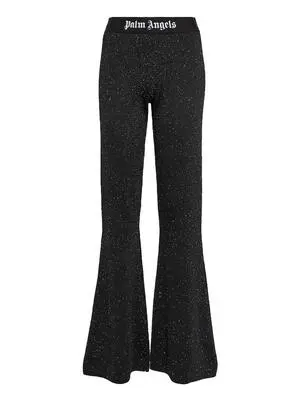 Palm Angels Printed Mid-rise Flared Pants - Black
