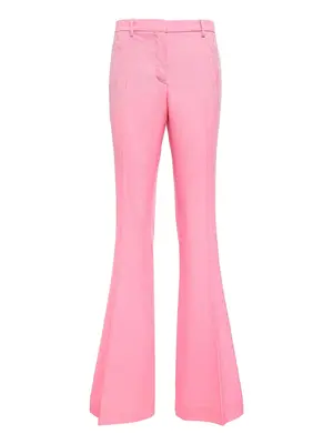 Versace Allover Flared Wool Pants - Pink