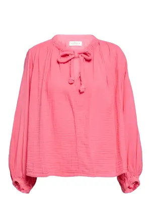 Velvet By Graham & Spencer Kathleen Cotton Gauze Top - Pink