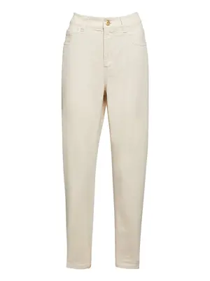 Brunello Cucinelli High-rise Cotton Pants - Beige