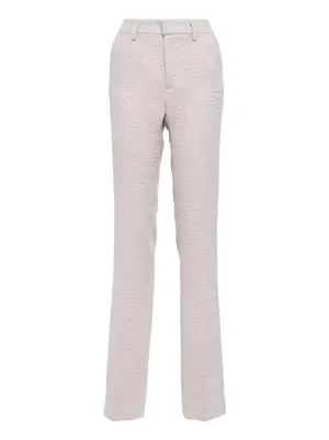 Alessandra Rich Sequined Straight Pants - Grey