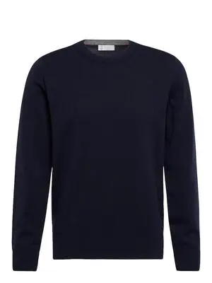 Brunello Cucinelli Cashmere Crewneck Sweater Blue