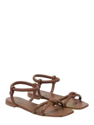 GIANVITO ROSSI Juno Leather Sandals - Brown