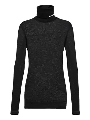 JIL SANDER Logo Turtleneck Sweater - Black