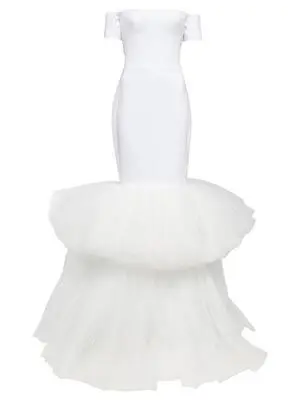 RASARIO Olivia Off-shoulder Gown - White