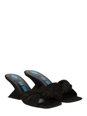 Attico Duse Suede Sandals - Black
