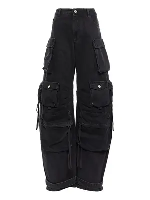 Attico Fern Low-rise Cargo Pants - Black
