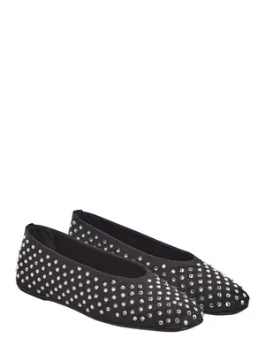 Magda Butrym Embellished Satin Ballet Flats - Black