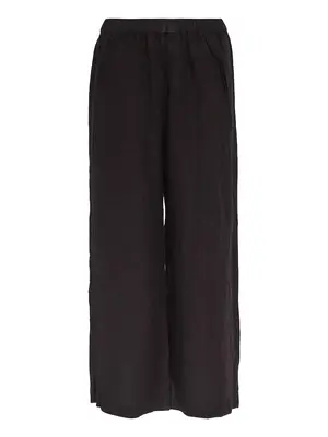 Velvet By Graham & Spencer Lola Linen Wide-leg Pants - Black