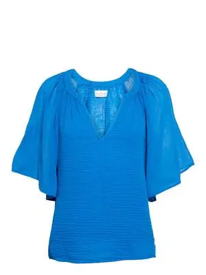Velvet By Graham & Spencer Belle Cotton Top - Blue