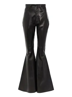 ALAÏA Alaïa Flared Leather Trousers