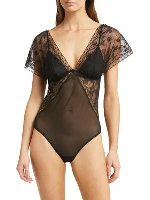 Wacoal Lace & Mesh Bodysuit - Black