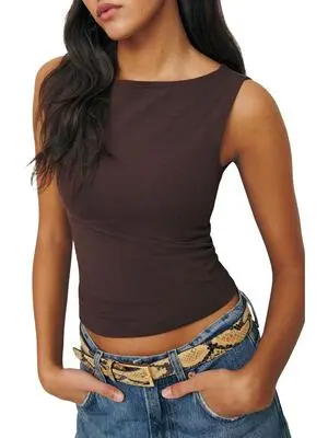REFORMATION Reformation Dusk Stretch Knit Top Mole