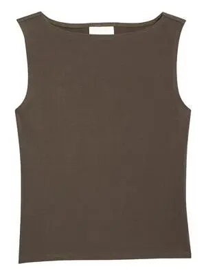 REFORMATION Dusk Stretch Knit Top - Pine Tree