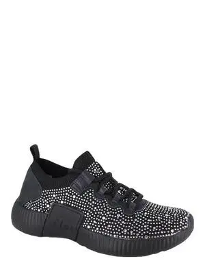 NATIONAL COMFORT Kaycey Rhinestone Embellished Sneakers - Black