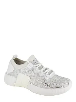 NATIONAL COMFORT Kaycey Rhinestone Embellished Sneakers - White