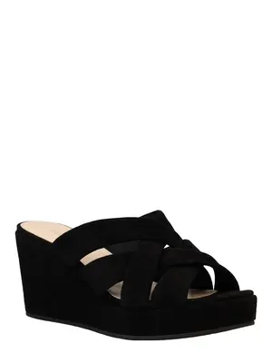 Pelle Moda Pelle Moda Wilona Platform Wedge Slides Black