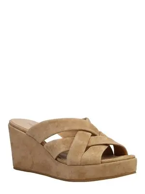 Pelle Moda Pelle Moda Wilona Platform Wedge Slides Latte