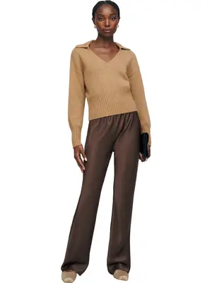 REFORMATION Gale Satin Pant Cafe