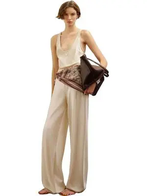 REFORMATION Gale Satin Pant Forest Dew