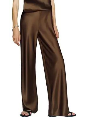 REFORMATION Gale Satin Pant - Pinecone