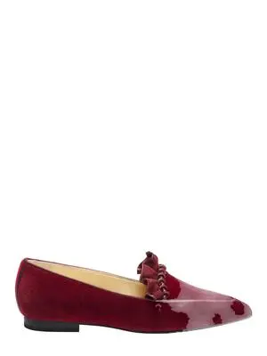 Sarah Flint Gudel Velvet Loafers Burgundy Velvet