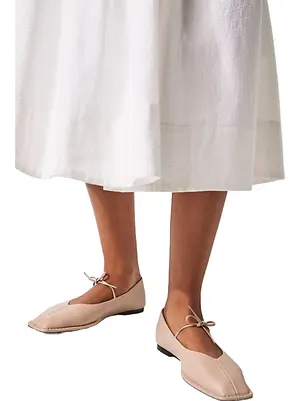ALOHAS Sway Leather Ballet Flats Stone Beige