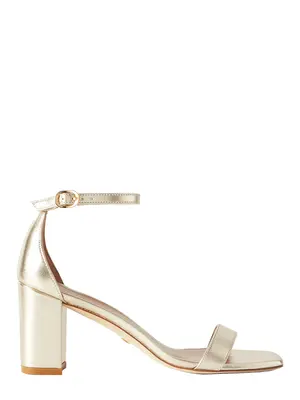 STUART WEITZMAN Nudistcurve Metallic Leather Sandals - Gold