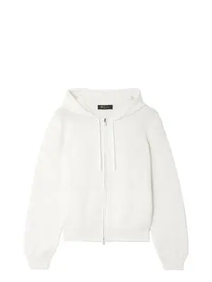 Loro Piana Open-knit Cotton Hoodie - White