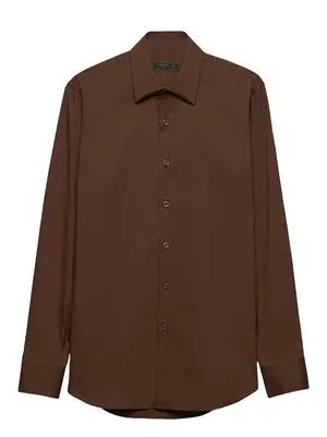 Prada Stretch Cotton Shirt Brown