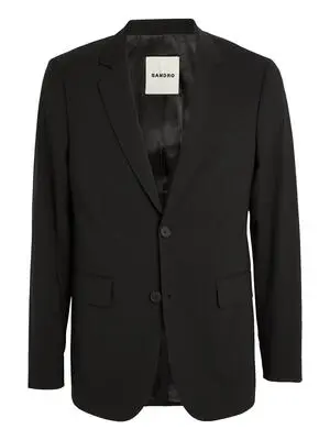 Sandro Virgin Wool Blazer - Black