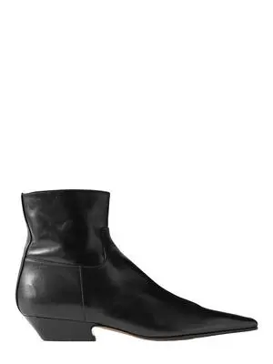 Khaite Marfa Leather Ankle Boots - Black