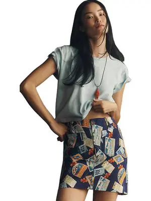 Maeve Colette Mini Skirt By Maeve Orange Pattern