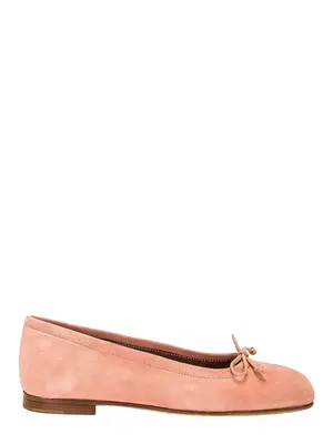 Manolo Blahnik Manolo Blahnik Veralli Suede Ballet Flat Nude