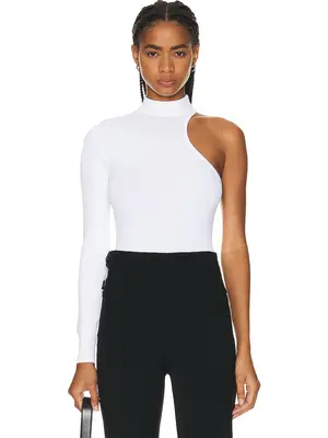 Alaïa Cut Out Long Sleeve Bodysuit - Blanc