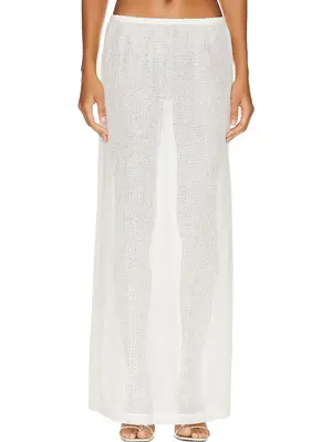 LESET Stella Maxi Skirt - White