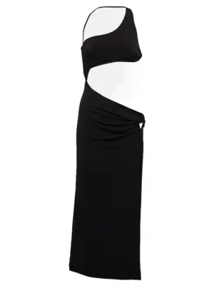 BANANHOT Ariana One-shoulder Midi Dress - Black