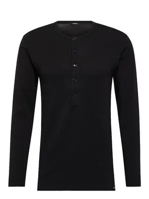 TOM FORD Cotton-blend Henley Shirt - Black