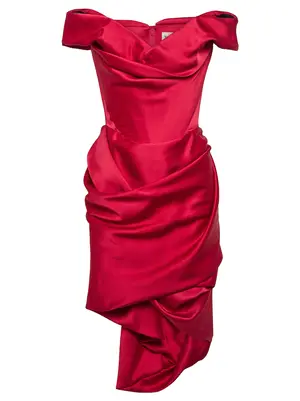 VIVIENNE WESTWOOD Nova Cora Crêpe Satin Mini Dress - Red